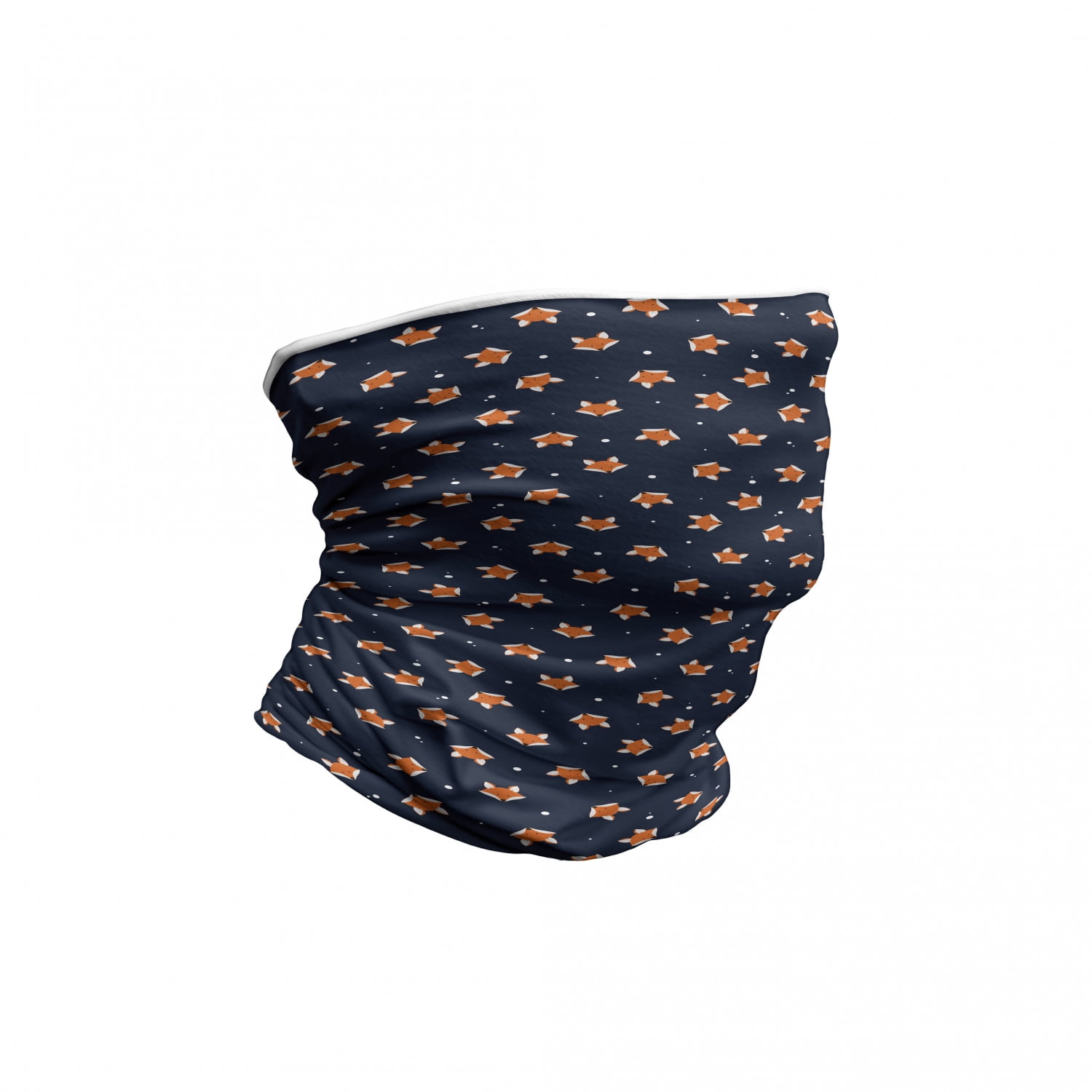 Ambesonne - Fox Neck Gaiter, Small Orange Forest Mammal, Unisex, Navy ...