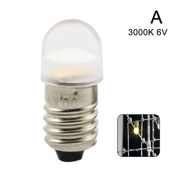 E10 LED Old Flashlight Bulb Torch Bike Tail Signal Work 3000K 6500K ...
