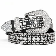 Nomad Creek Women's Cross Rhinestone Studded Leather Belt - Walmart.com