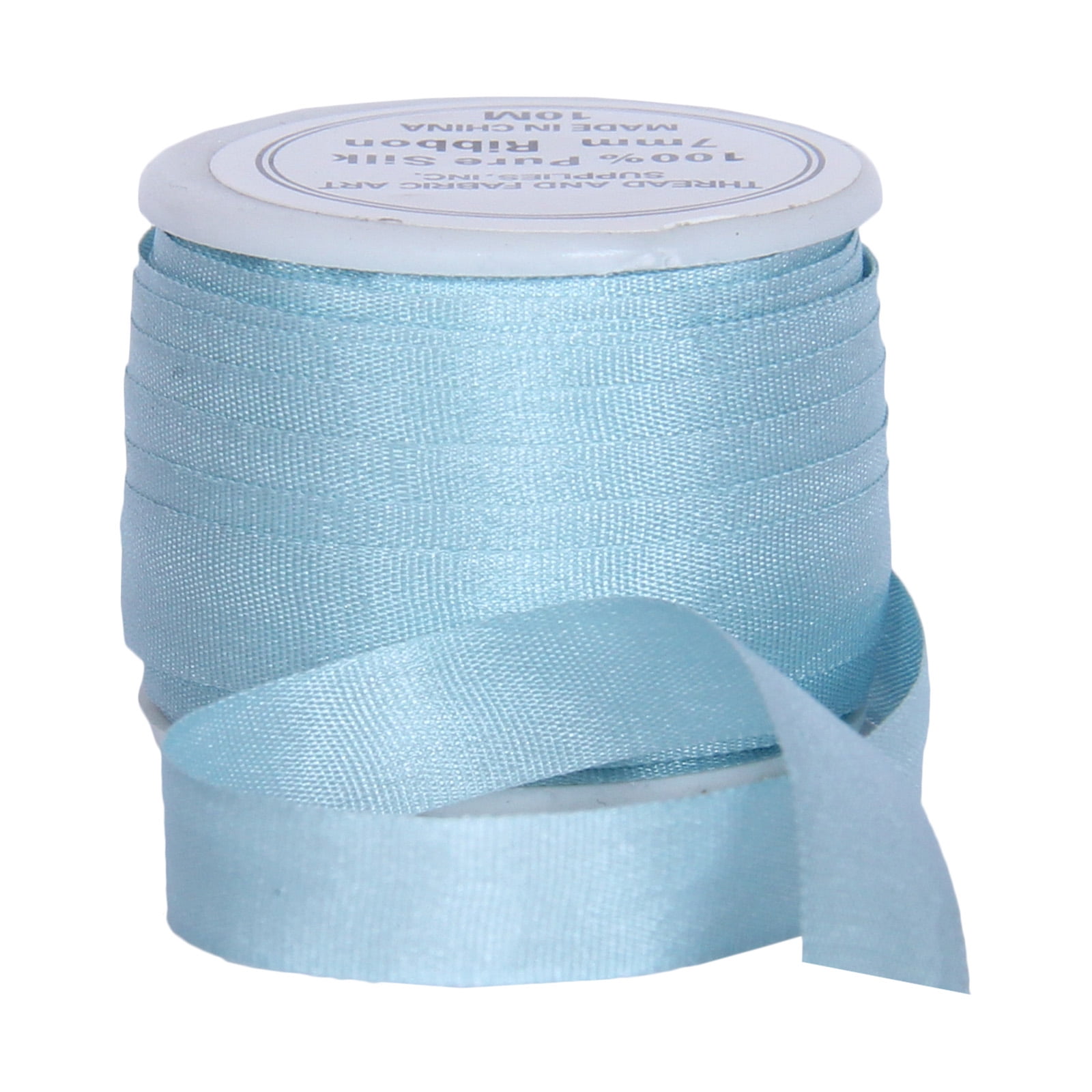 100% Pure Silk Ribbon by Threadart - 7mm Lt Teal - No. 607 - 3 Sizes ...