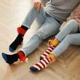 2 Pairs Christmas Santa Fun Food 3D Crew Socks Novelty Fast Food Mid ...