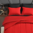 Full Size Black Red Bed-in-a-Bag 7-Piece Down Alternative Bedding Set ...