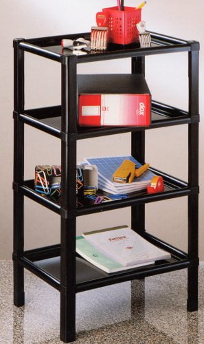 Four Tier Shelf Stand, Black, Storage and Home Organization - Walmart.com
