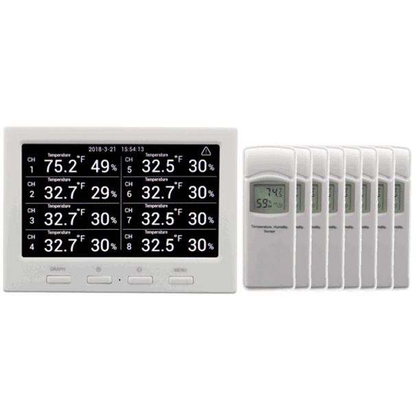 Ambient Weather WS-3000-X8 Wireless Thermo-Hygrometer with Logging ...