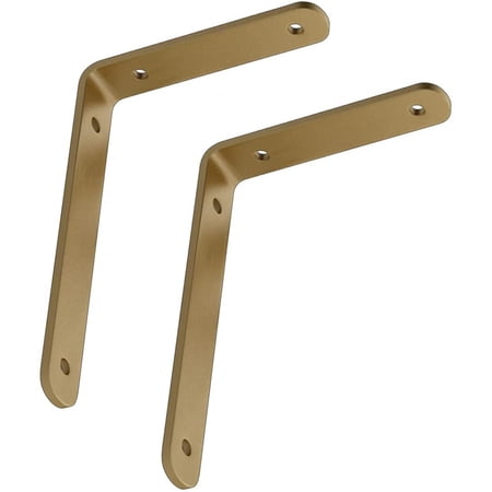 Gold Industrial Style Shelf Brackets, 90 Degree L-Shaped Shelf Brackets ...