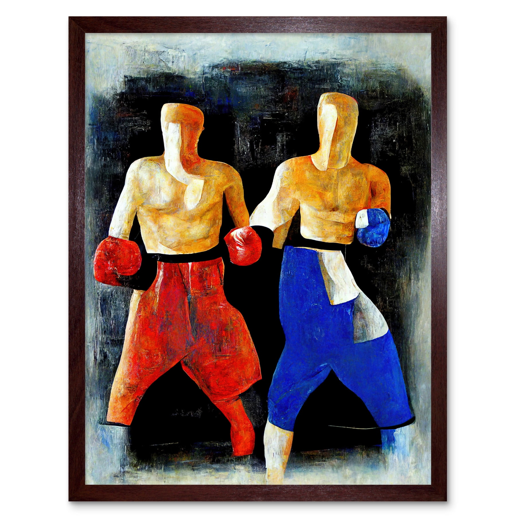 Abstract Modern Boxing Boxers Art Print Framed Poster Wall Decor 12x16 ...