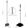 Yocada Long Handle Household Broom and Dustpan Set for Pet Hair and ...