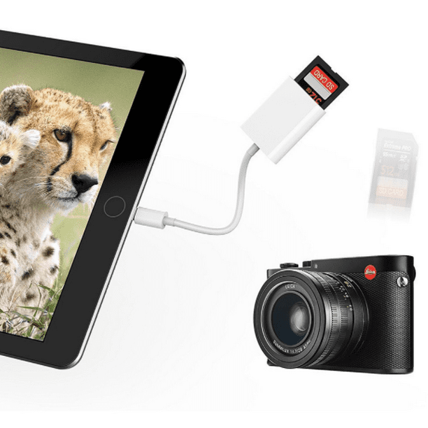 Sd Card Reader for IPhone IPad Camera,Dual Card Slot Memory Card Reader ...