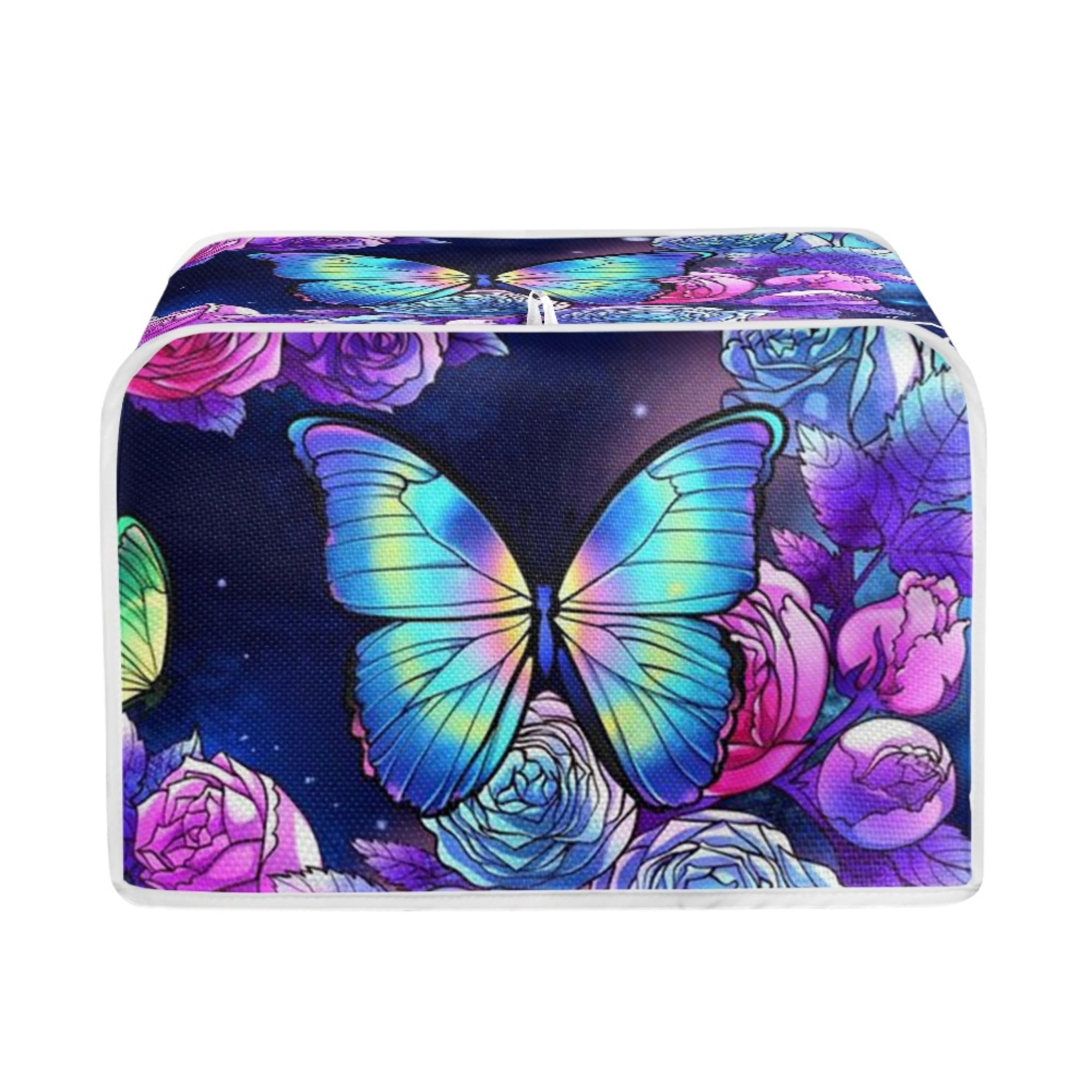 NETILGEN 2 Slice Glowing Night Butterfly Flower Pattern Toaster Covers ...