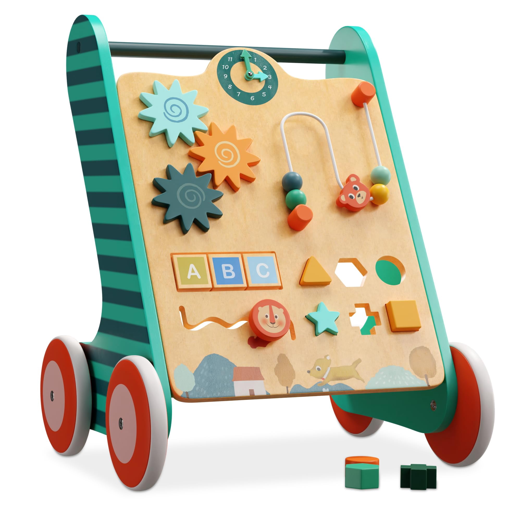 Tiny Stars Wooden Baby Push Walker, Toddler Push Walker, Baby Activity ...