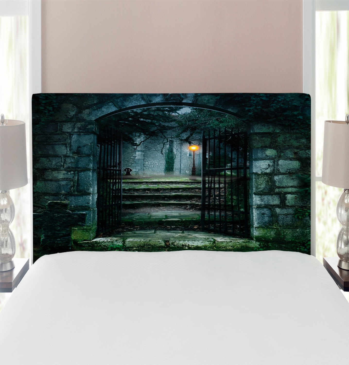 Gothic Headboard, Image of the Gate of a Dark Old Haunted House ...