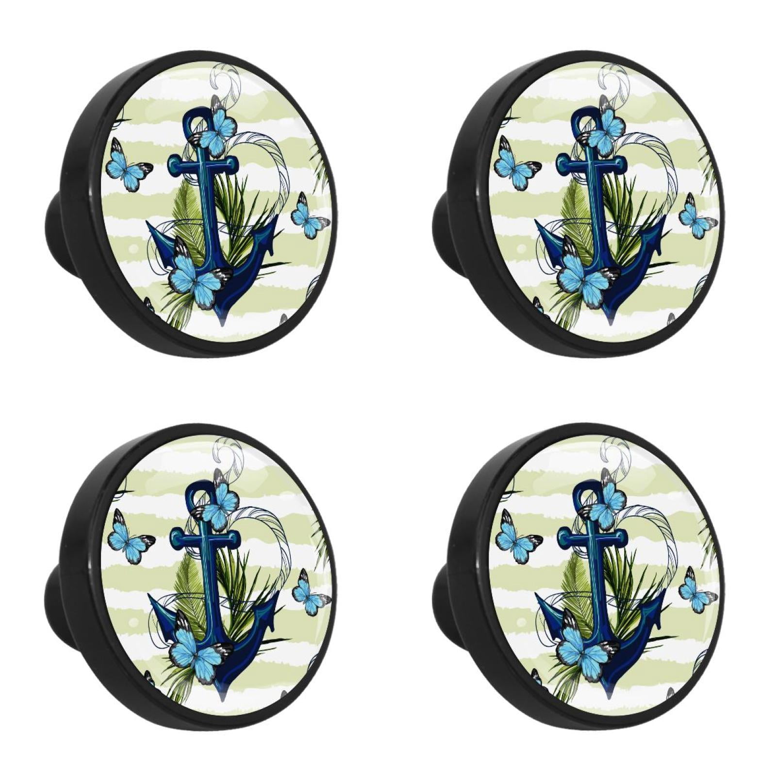 4 Pcs Butterfly Knobs for Kitchen Cabinet Cupboard Dresser Bookcase ...