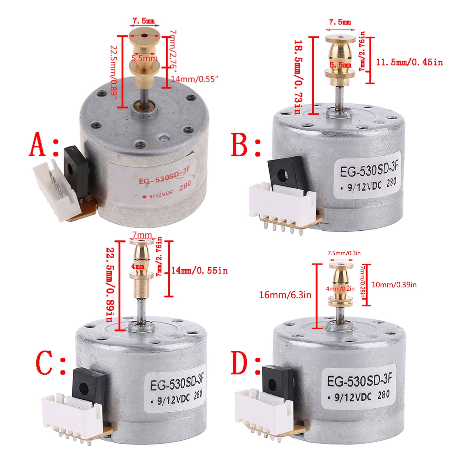 Buy EG530SD-3F DC5-12V 3-Speed 33/45/78 RPM Metal Turntables Motor for ...