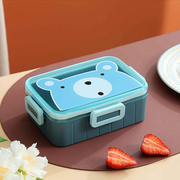 Cartoon Plastic Lunch Box Cute Four-button Children's Lunch Box Student ...