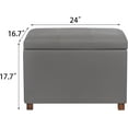24 Inch Storage Ottoman Bench with Safety Hinge, Fabric Upholstered ...
