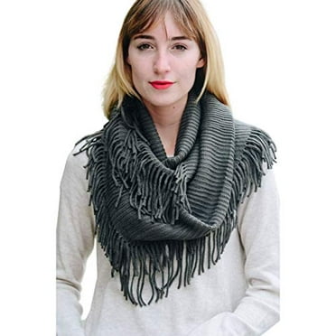 StylesILove Women Winter Knit Warm Neck Scarf with Tassel Circle Loop ...