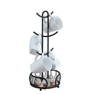 Home Basics Scroll Collection Black Mug Tree 6" x 6" x 15" - Walmart.com