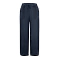 ANINEO Loose Women Summer Straight Pants Casual High Waist Long Solid ...