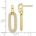 925 Sterling Silver Gold-tone Micro Pave Cubic Zirconia Post Long Drop ...