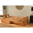 Homestock Handmade Home Butternut Finish Futon Frame Set with Mattress ...