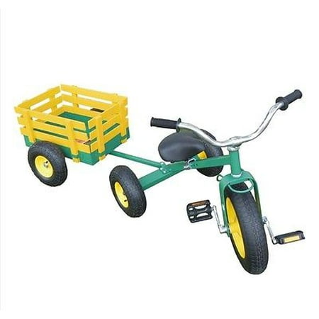 Classic Tricycle with Wagon Set Pull Along Trike Toy Outdoors Kids ...