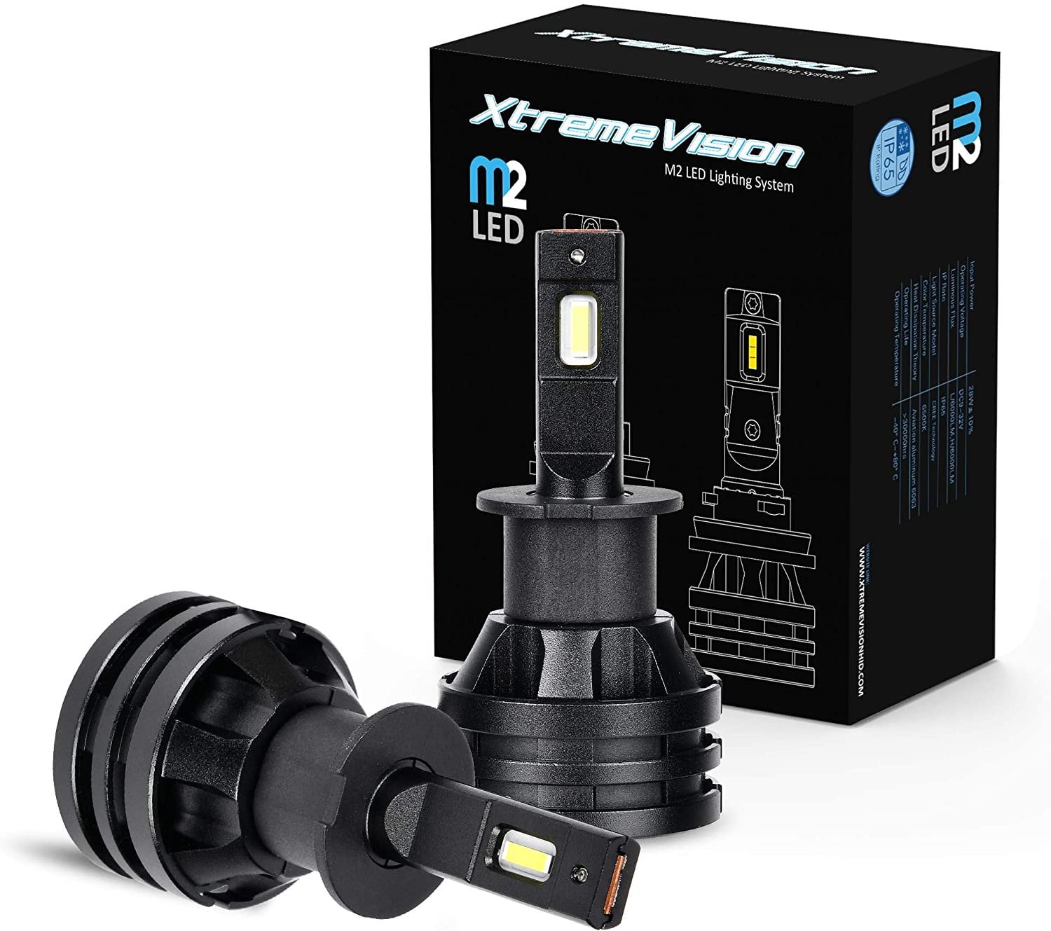 Xtremevision M2 70W 12,000LM - H3 LED Headlight Conversion Kit - 6500K ...