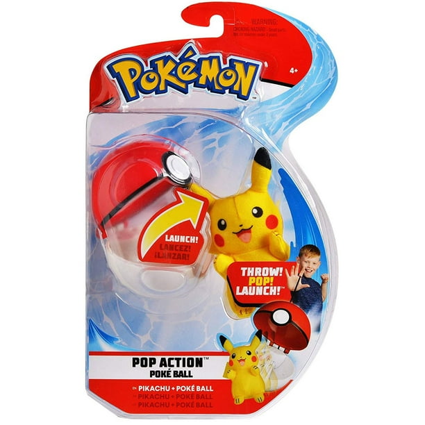 Wicked Cool Toys - Pokemon Pop Action Poke Ball & Plush - PIKACHU w ...