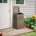 33 Gallon Outdoor Trash Can, Hideaway Garbage Bins with Tiered Lid ...