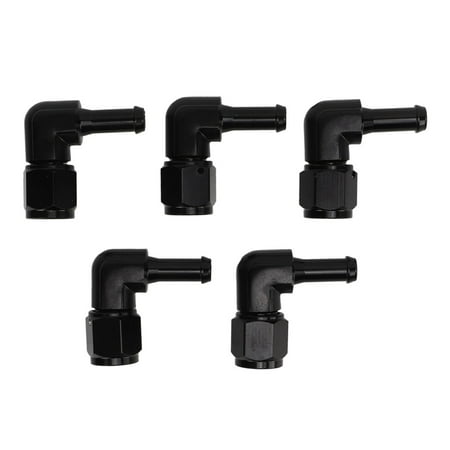 Degree Fuel Line Fitting Adapter,5 Pcs 6AN 90 Fuel Line Barb Fitting ...