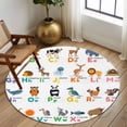 Cartoon Animal Round Rug 7ft Washable Circle Rugs Non Slip Funny Cute ...
