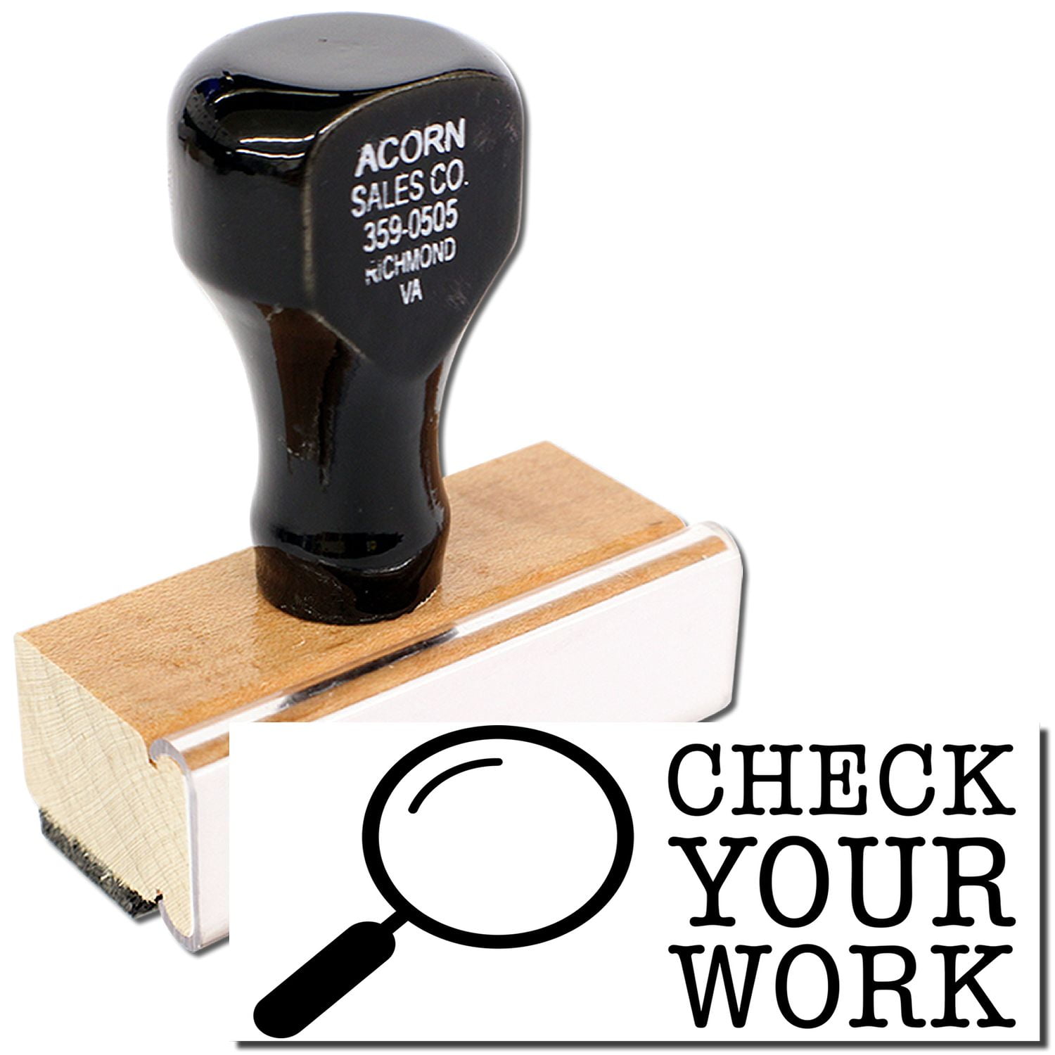 Large Check Your Work Rubber Stamp, Wooden Handle Rubber Stamp, Laser ...