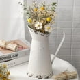 VANCORE Shabby Chic Flower Vase, French Country Metal Vase with Handle ...