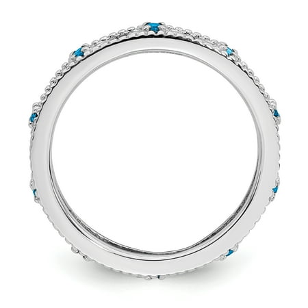 Jewelrypot - Blue Topaz Sterling Silver Ring - Walmart.com - Walmart.com