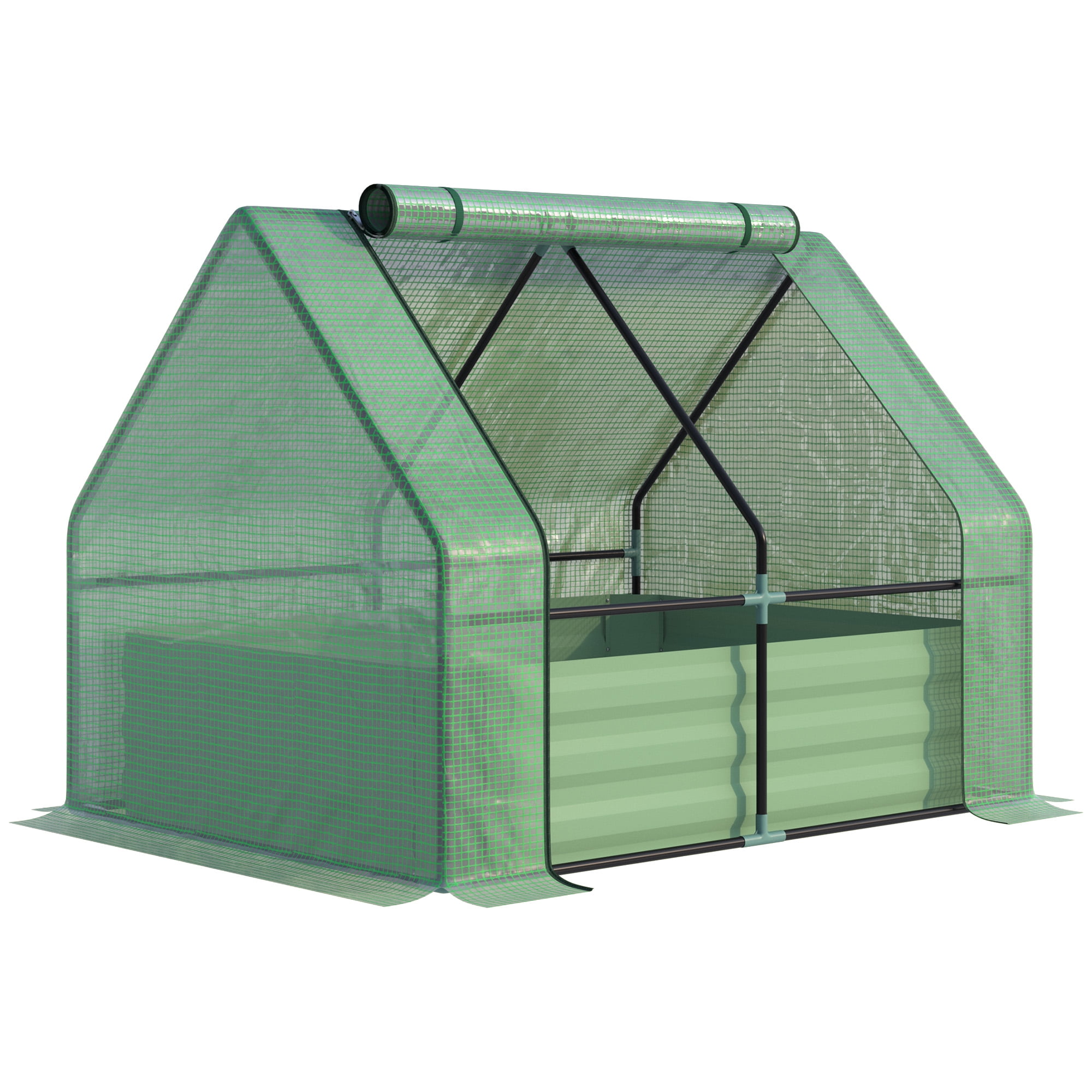 Click here for Outsunny Greenhouse With Raised Garden Bed  Steel... prices