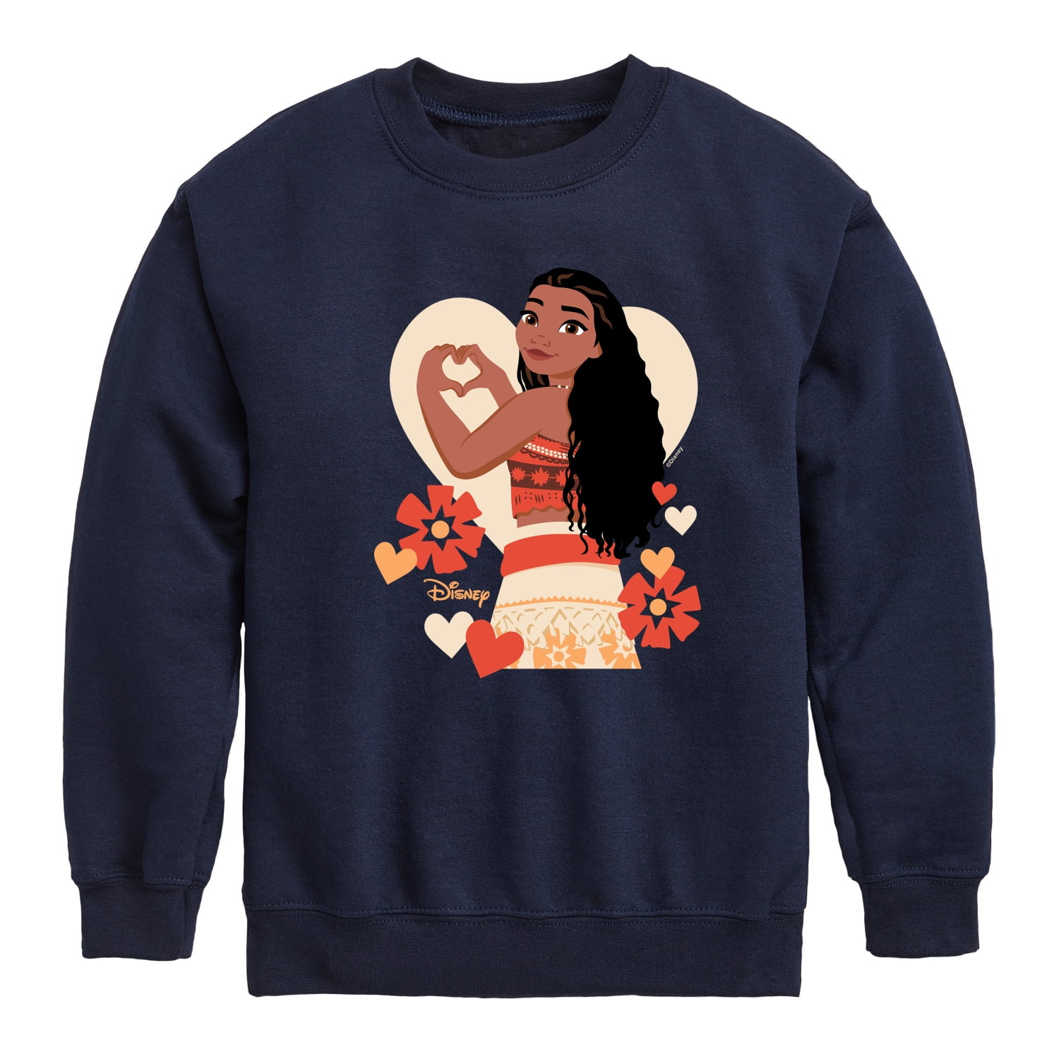 Disney - Love Moana - Toddler And Youth Crewneck Fleece Sweatshirt ...