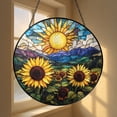Decorative Sunflower Field Stained Glass Suncatcher, Floral Window ...