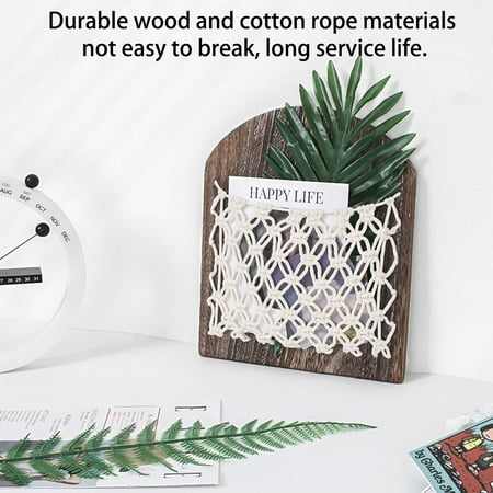 Wall Hanging Wooden Storage Box Stylish And Elegant Braided Mesh ...