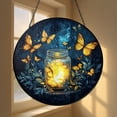 Enchanted Firefly Night Sun Catcher Stained Glass Style Forest Window ...