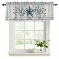 Blue Texas Star 2 Panels Kitchen Valance, Vintage Star Berry Blue Beige ...