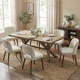 Upholstered Dining Chairs with Solid Wood Frame, Padded Seat & Curved ...