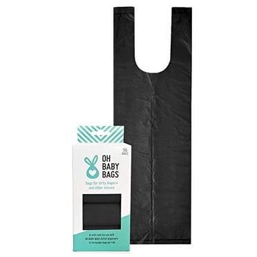 Oh Baby Bags Disposable Dirty Diaper Bags, 144 Count, 12 Rolls of Large ...