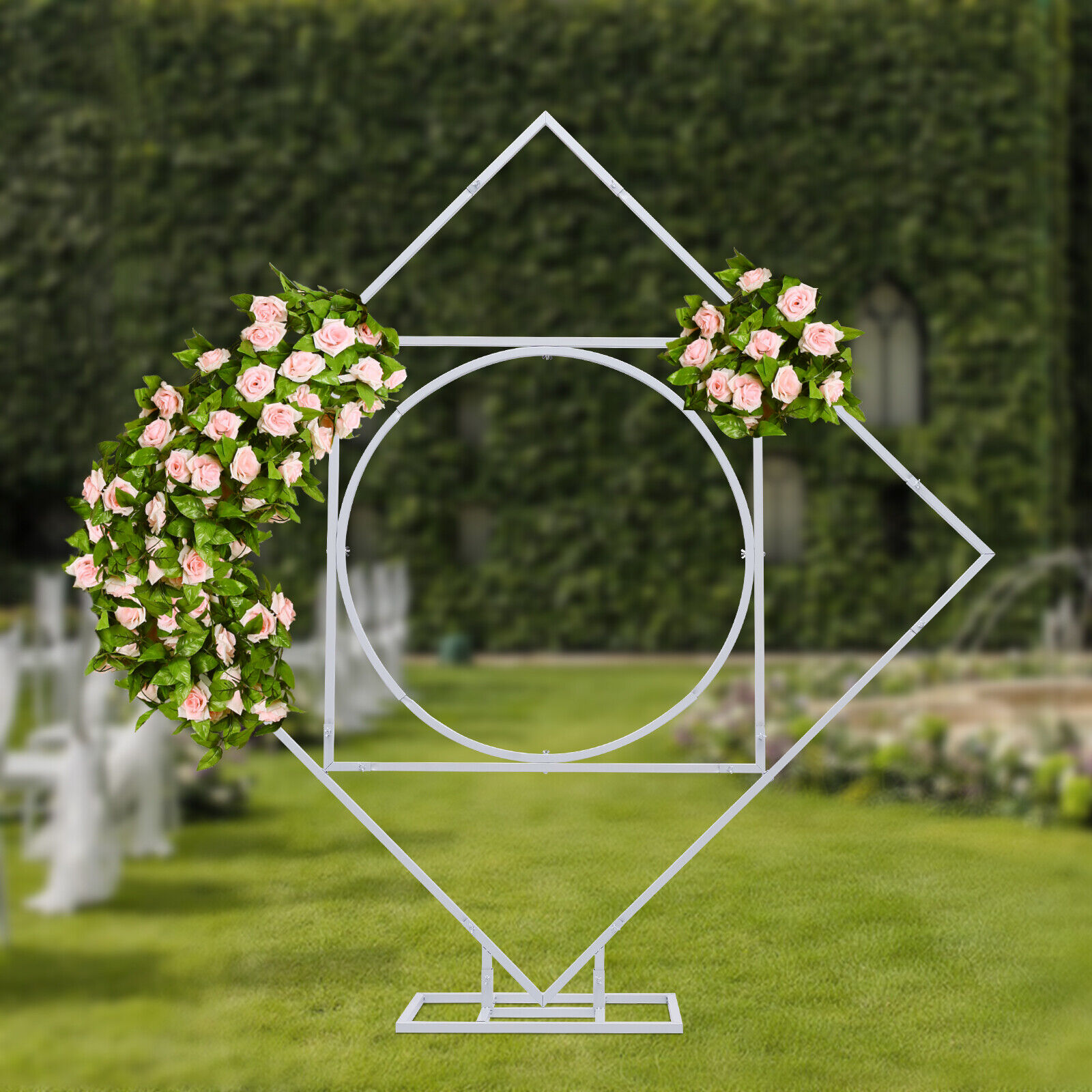 Miumaeov 6.6ft Backdrop Stand Metal Wedding Balloon Arch Kit Frame ...