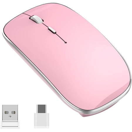 Wireless Mouse Rechargeable Slim Silent Mouse 2.4G Portable Mobile ...