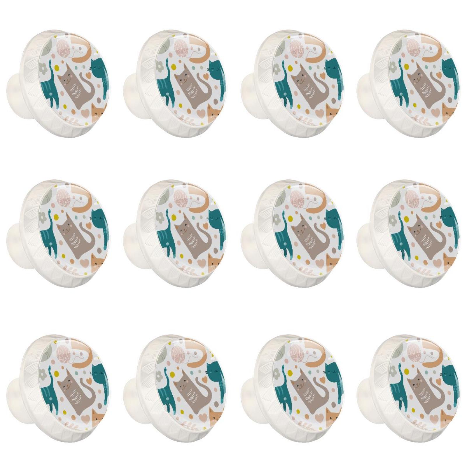 12 Pcs Cartoon Cat Knobs for Kitchen Cabinet Cupboard Dresser Bookcase Drawer Pulls Handles ...