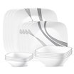 Corelle Stoneware 12-pc Dinnerware Set, Nordic Blue, Solid and Reactive ...