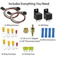 Dual Electric Fan Relay Kit 40 AMP Automotive Thermostat Switch for ...