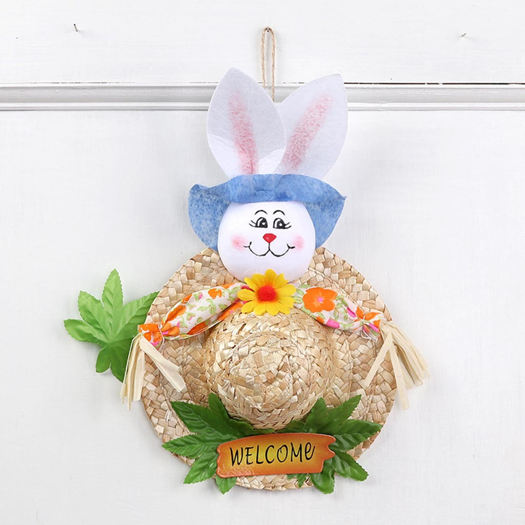 Garland Scarecrow Bunny Handmade Creative-Cute Straw Hat For Children ...