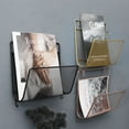 Nordic Style Wall Mounted Rack Iron Bended Mesh Magazine Carrier Shelf ...