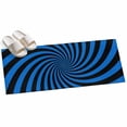 Blue Black Striped Swirl Rectangle Rug 2'x6' Optical Illusion ...