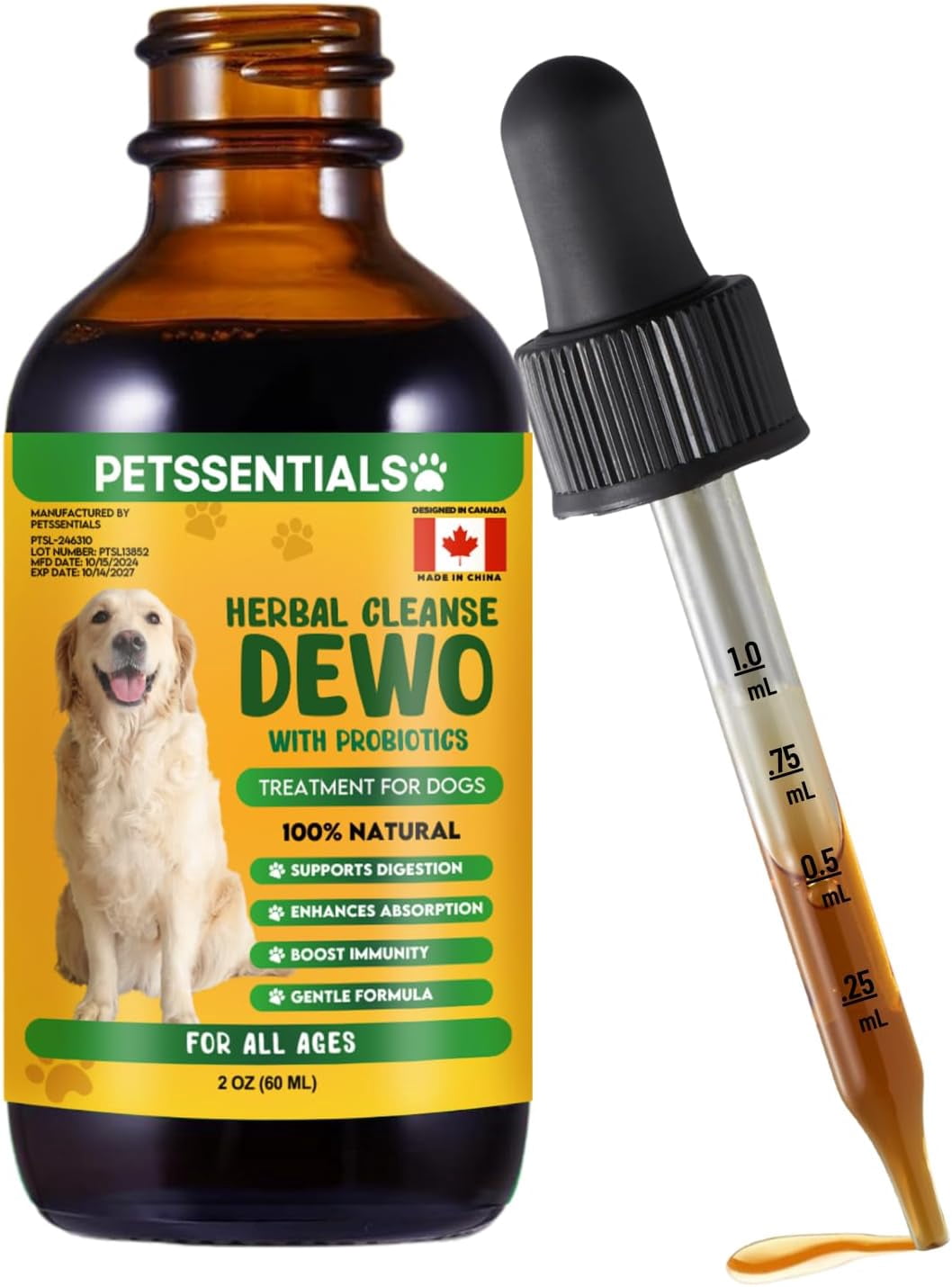 SHIQI-Herbal Cleanse for Dogs 60ml | Natural Digestive Health Support ...